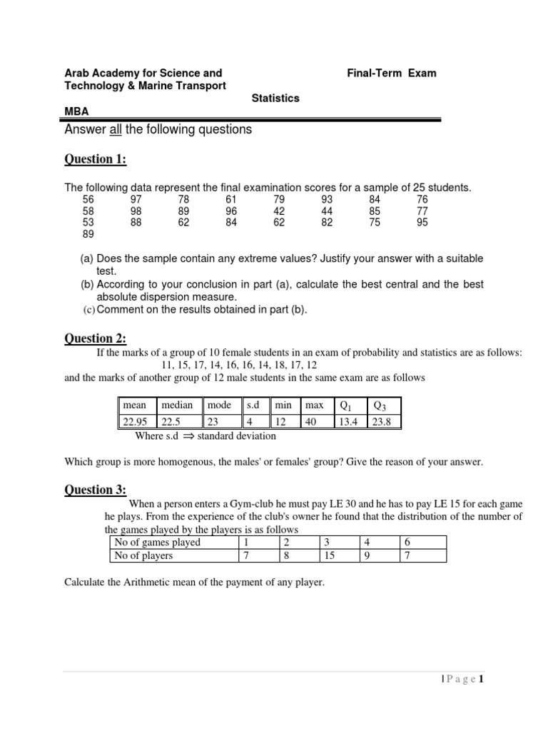 Answer All The Following Questions | PDF | Statistics | Regression Analysis
