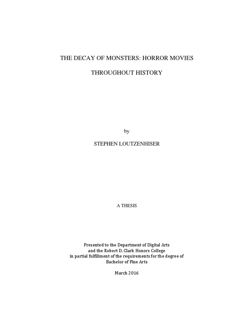 FINAL Thesis Loutzenhiser | PDF | Horror Films | Werewolves