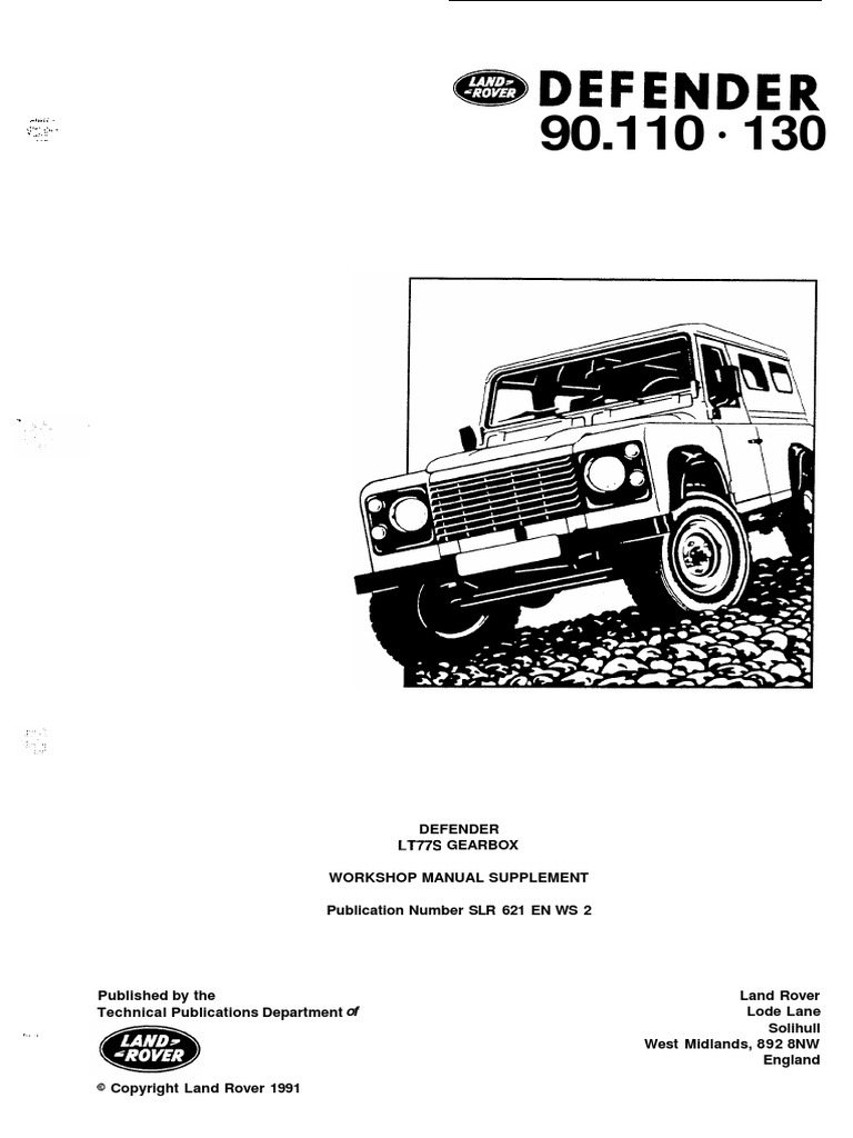 Land Rover Defender Lt77s Users Manual 570109 | Descargar gratis PDF ...