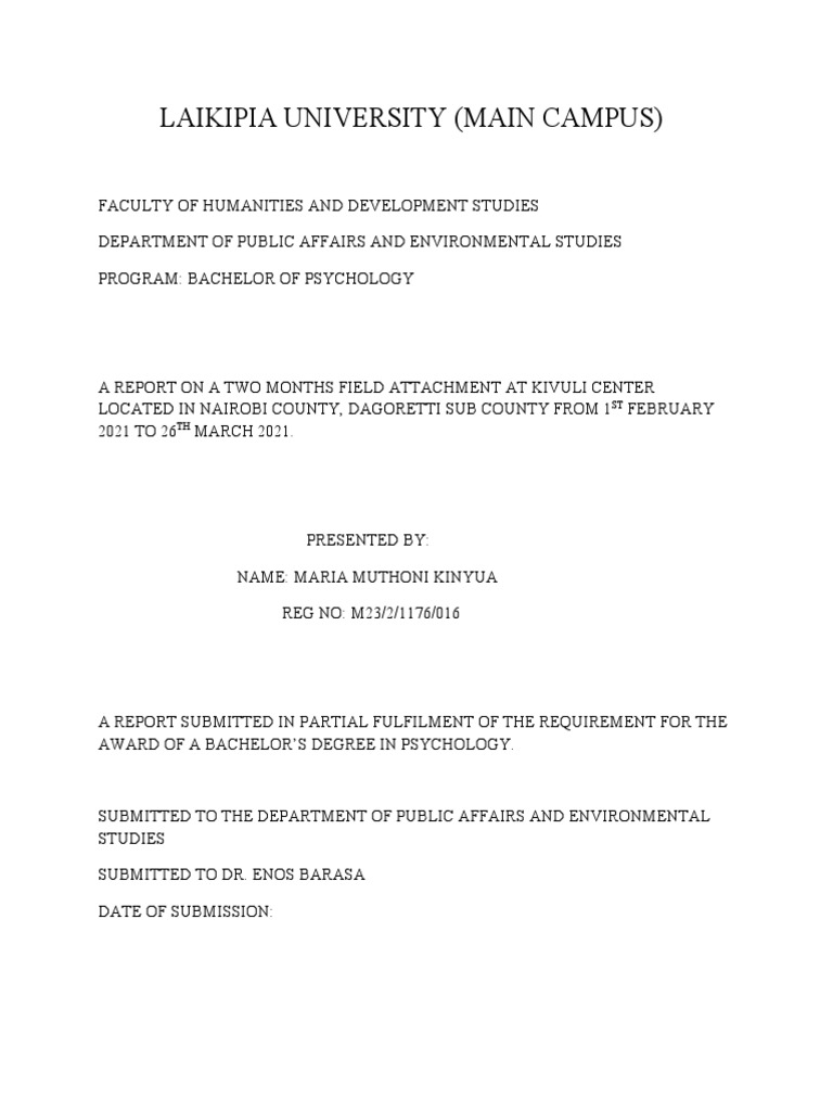 Industrial Attachment Report 2021-1 | PDF | Attachment Theory | Empowerment