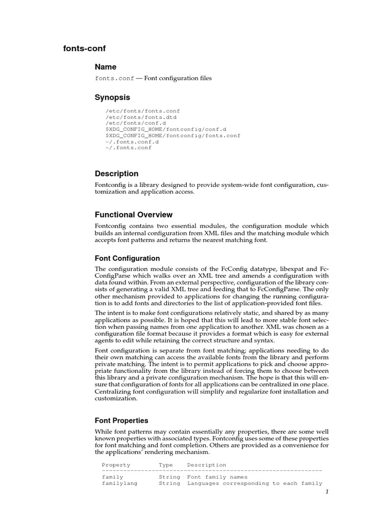 Fontconfig User | PDF | Typefaces | Computer Data