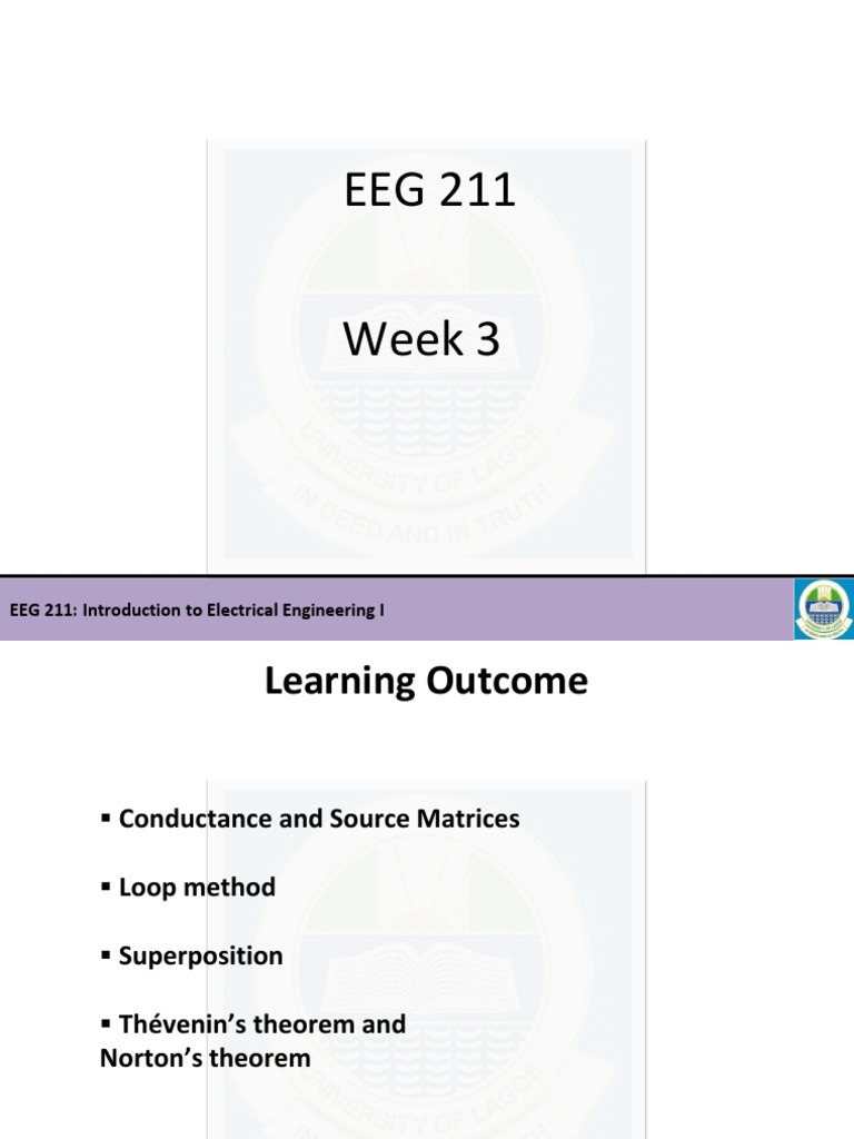 EEG 211 Week 3: EEG 211: Introduction To Electrical Engineering I | Download Free PDF ...