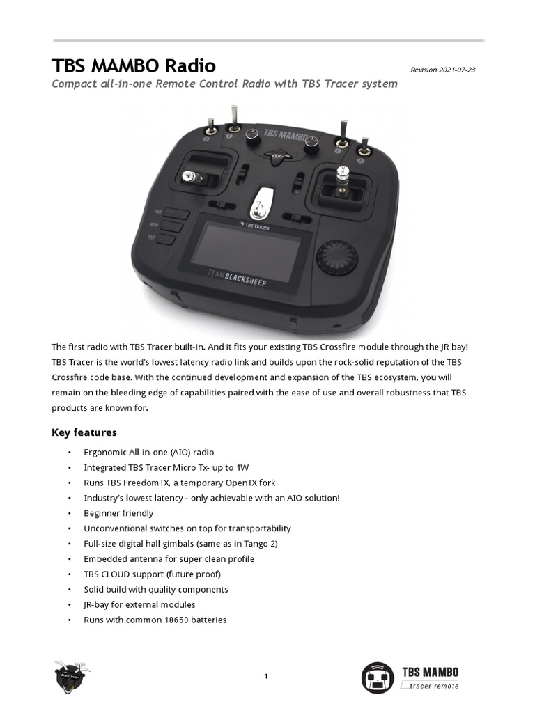 Tbs Mambo Radio: Compact All-In-One Remote Control Radio With TBS ...