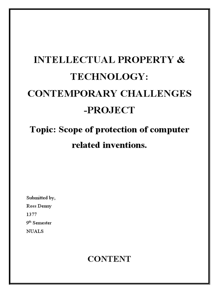Scope of Protection of Computer Related Inventions. | Download Free PDF ...