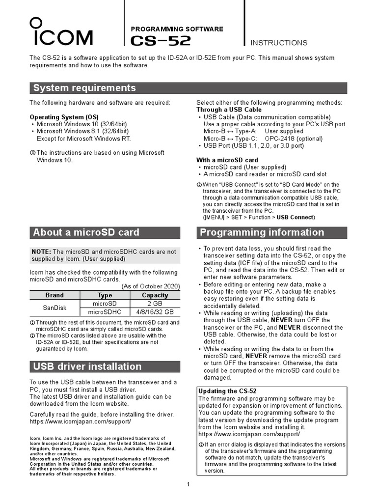 Cs 52 Instructions | PDF | Computer File | Usb