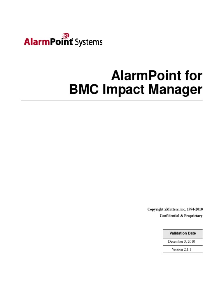 Alarmpoint For BMC Impact Manager: Confidential & Proprietary | PDF ...