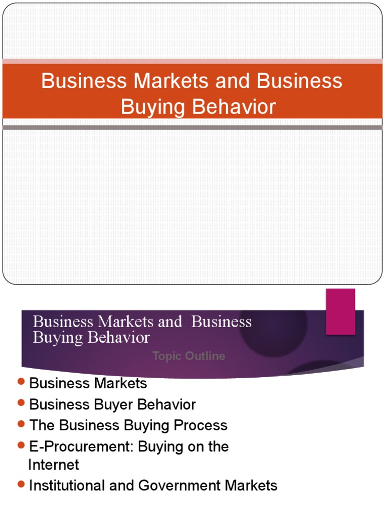 Business Buying Behavior | Download Free PDF | Consumer Behaviour ...