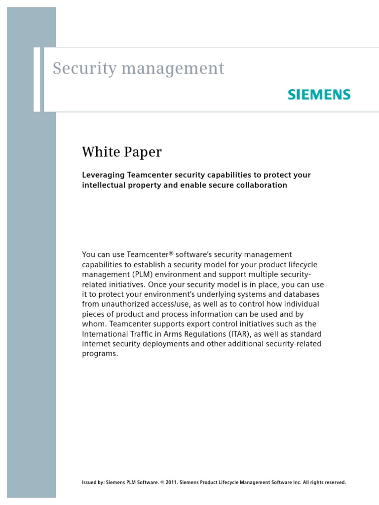 White Paper Teamcenter Security Management | Download Free PDF ...