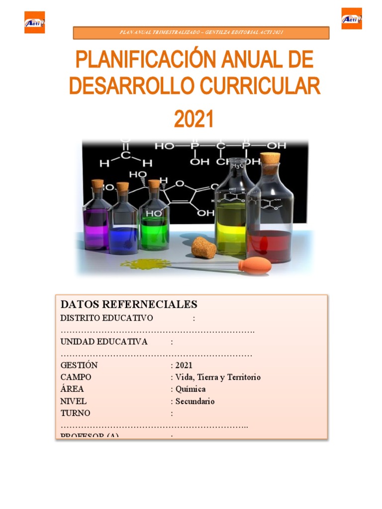 Plan Anual De Química 2021 Pdf Compuestos Orgánicos Química