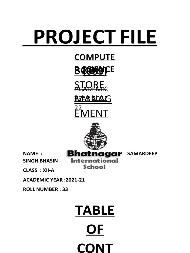Book Store Management System Project | PDF | Python (Programming ...