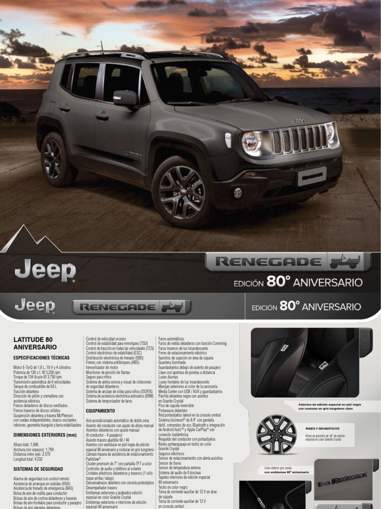 Jeep Renegade Edicion 80 Aniversario 2022 | PDF | Airbag | todoterreno