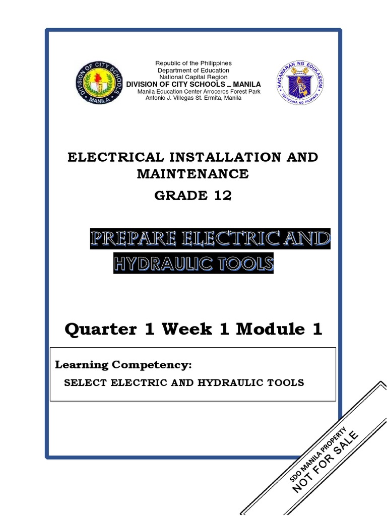 Quarter 1 Week 1 1: Electrical Installation and Maintenance Grade 12 ...