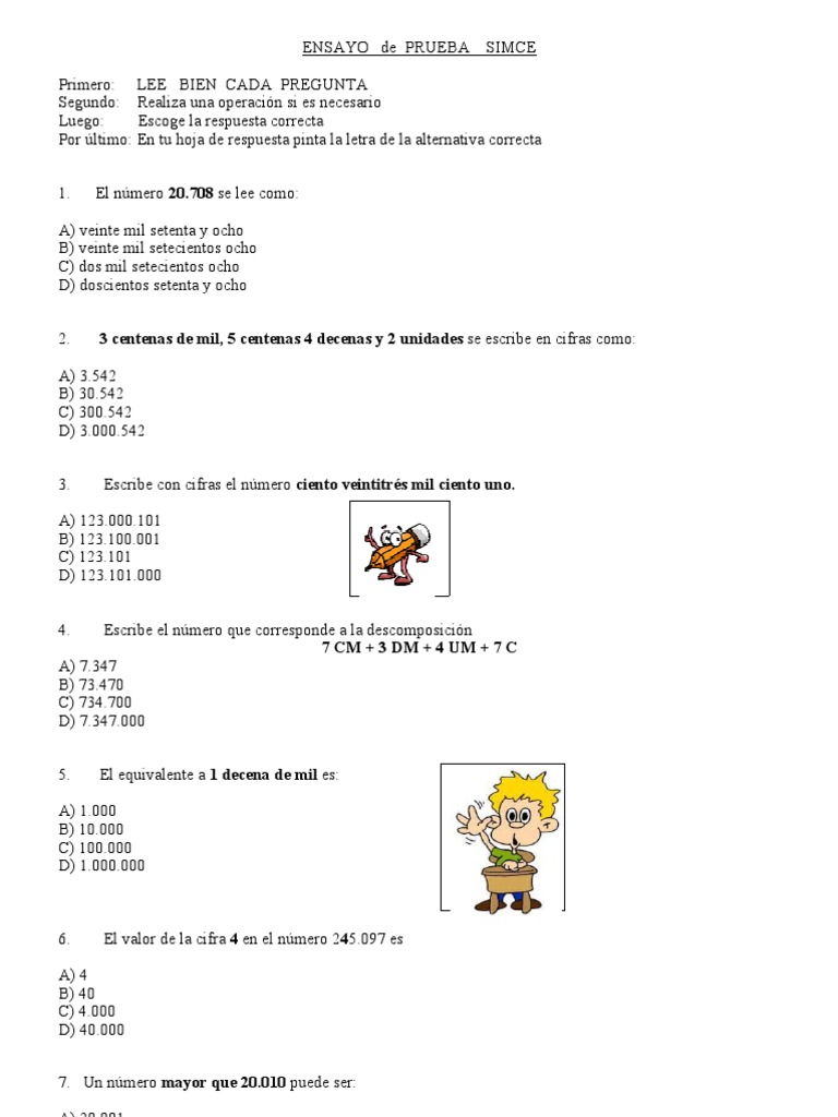 Ejercicios SIMCE Matematicas | PDF | Enseñanza de matemática | Business