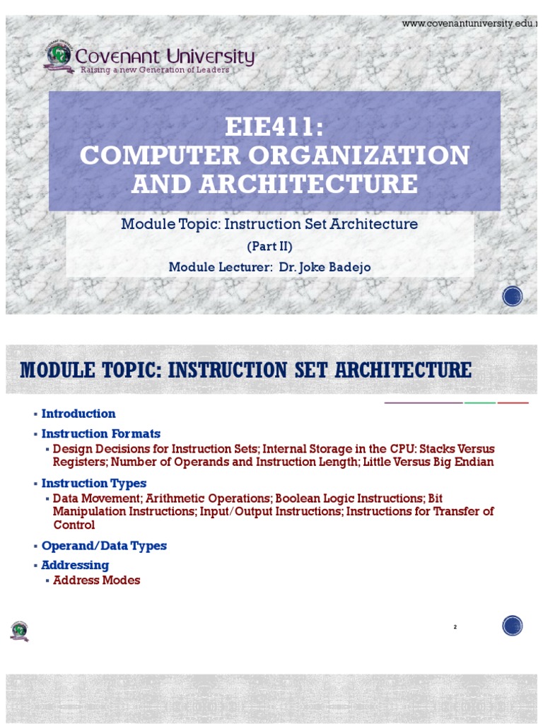 Instruction Set Architecture Part 2 | PDF | Data Type | Integer ...