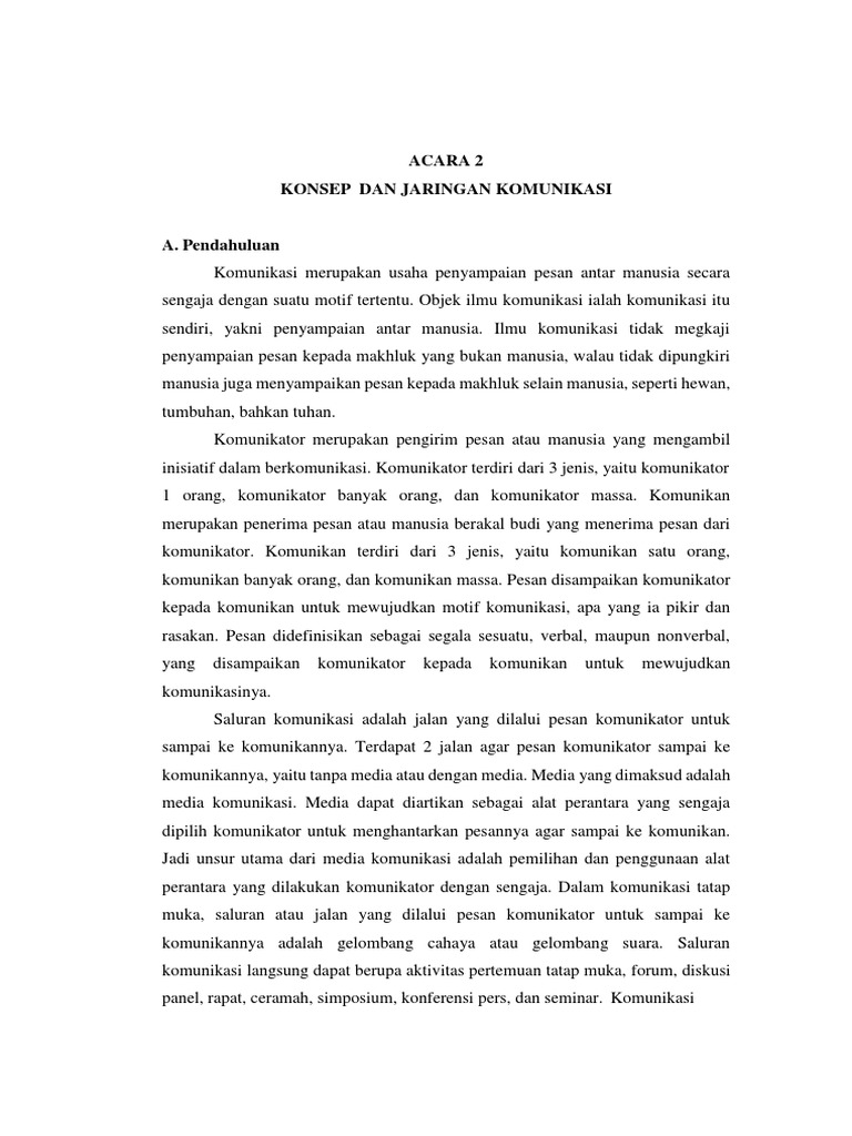 (Modul) Acara 3. Konsep Unsur Dan Model Komunikasi | PDF