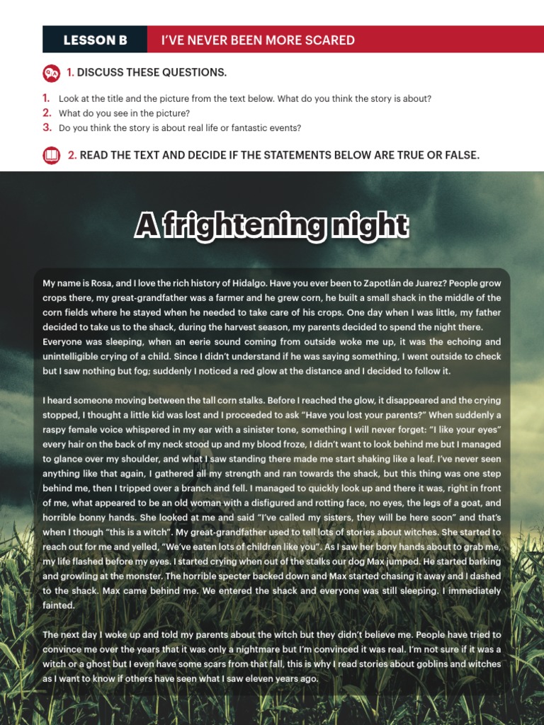 A Frightening Night: Lesson B | PDF