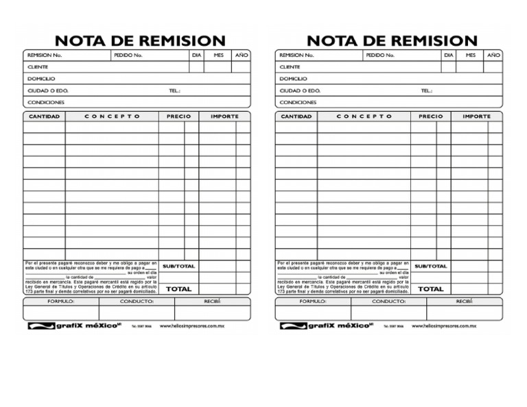 Nota de Remisión | PDF