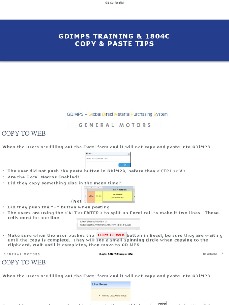 GDiMPS Training & 1804c Tips For Copy and Paste | PDF