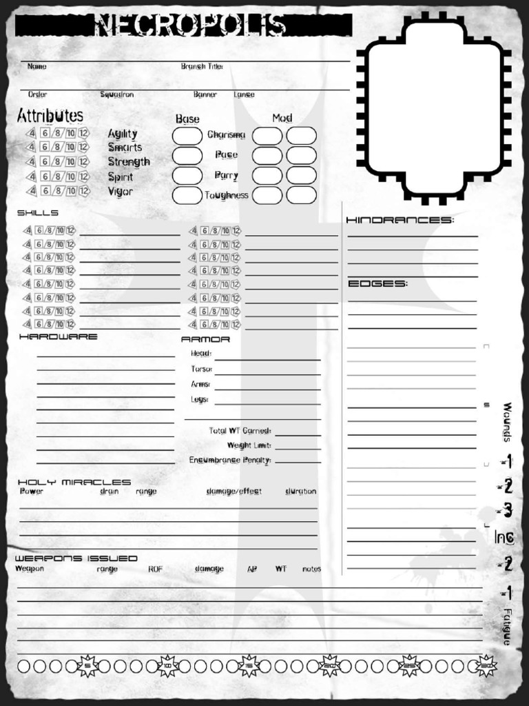 Necropolis Character Sheet | PDF