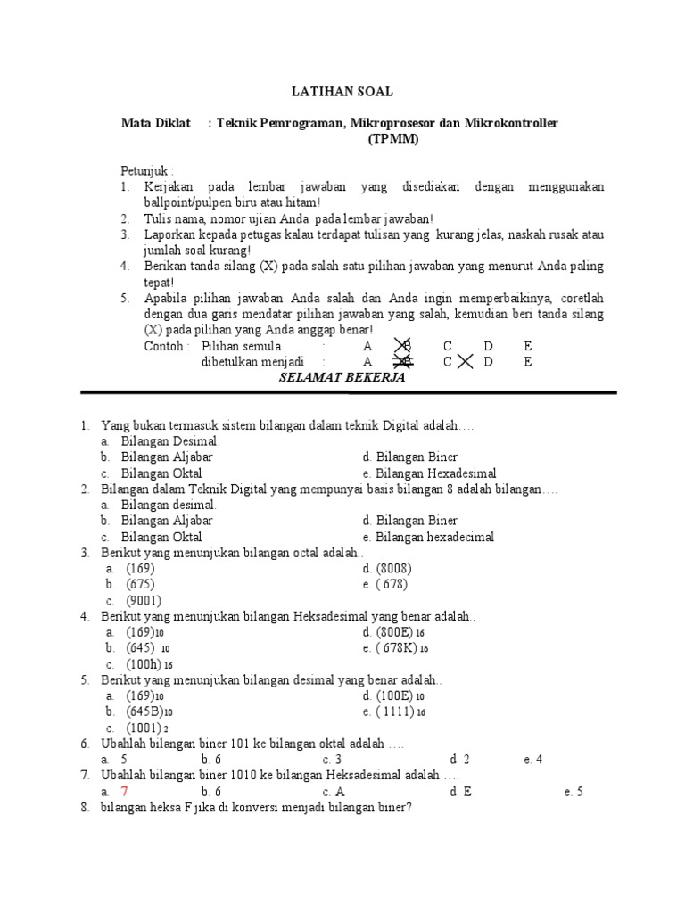 Soal Latihan Teknik Pemrograman TPMM | PDF | Metode & Bahan Ajar