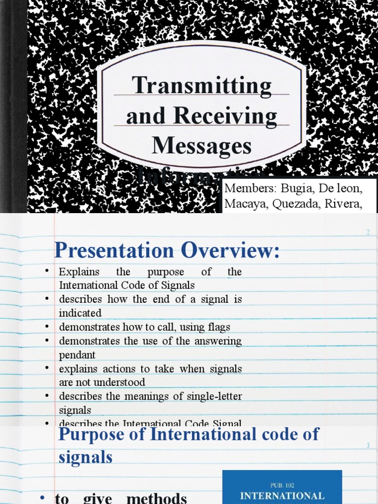 GROUP 3 Transmitting and Receiving Messages Information | PDF ...