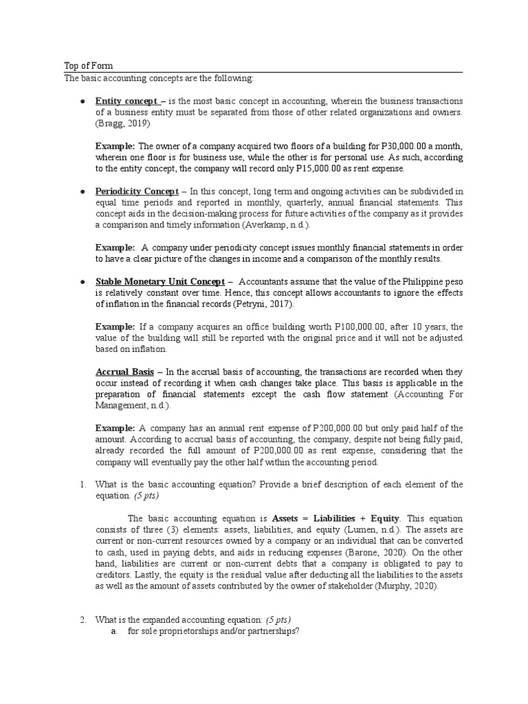 Example:: Stable Monetary Unit Concept - Accountants Assume That The ...