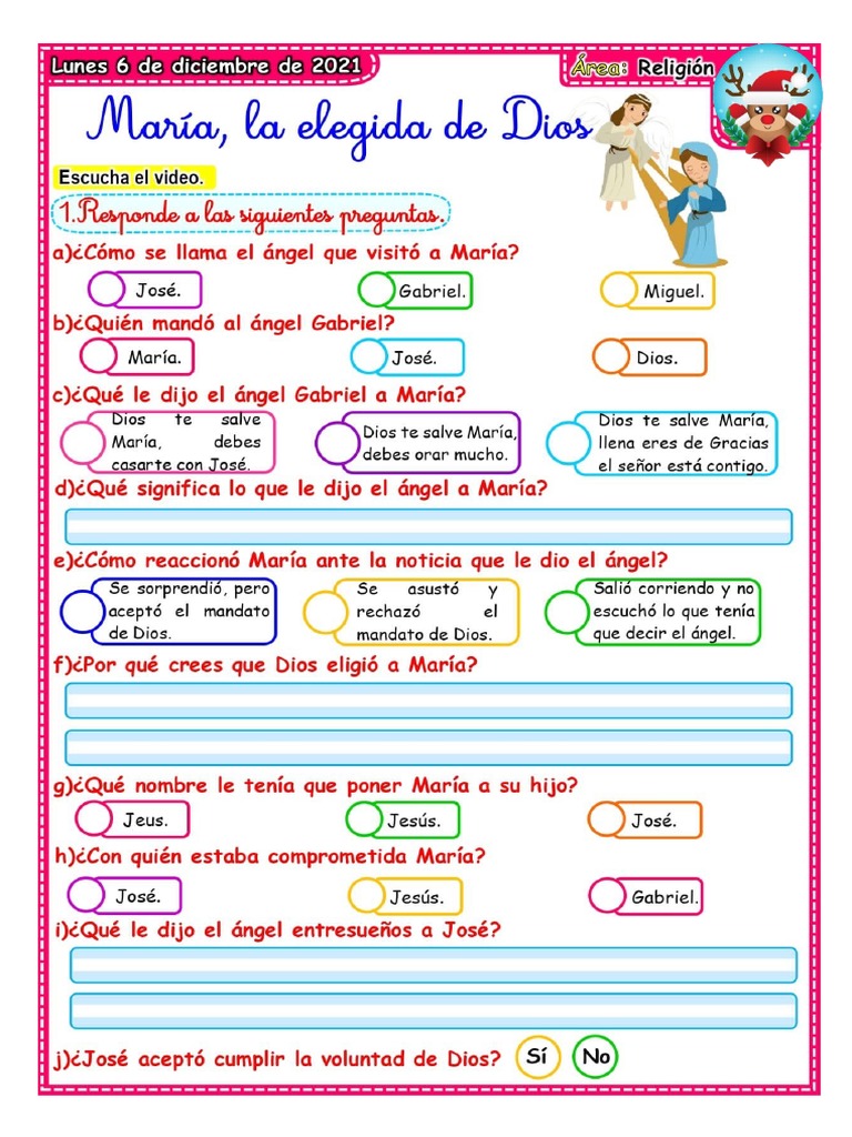 Ficha - Maria La Elegida de Dios | PDF
