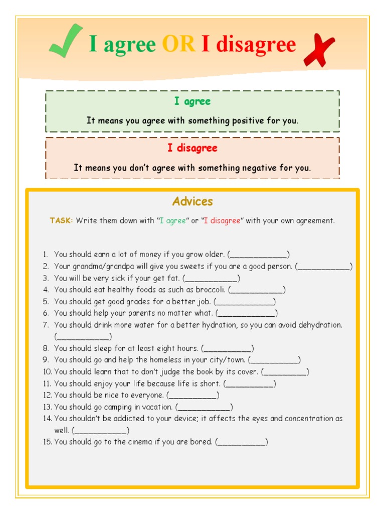 Agree Disagree Fun Game | PDF