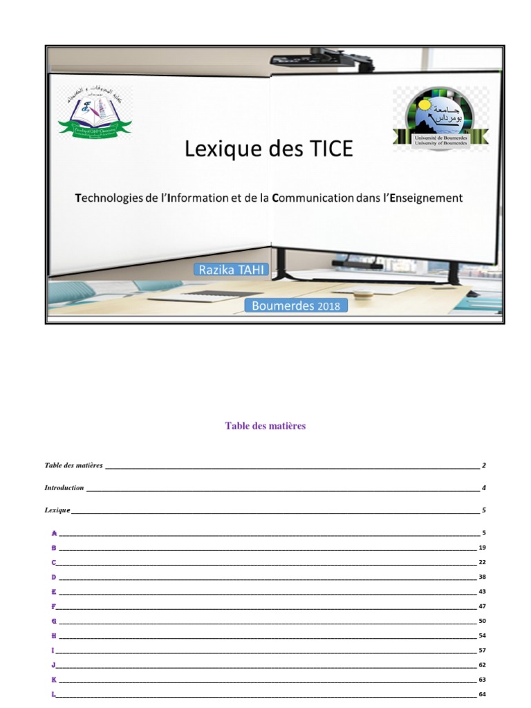 Lexique TICE pour Universitaires | PDF | Apprentissage | Blog