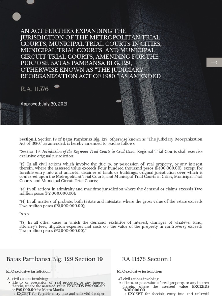 RA 11576 (Expandedmtc) | PDF | Judiciaries | Public Law