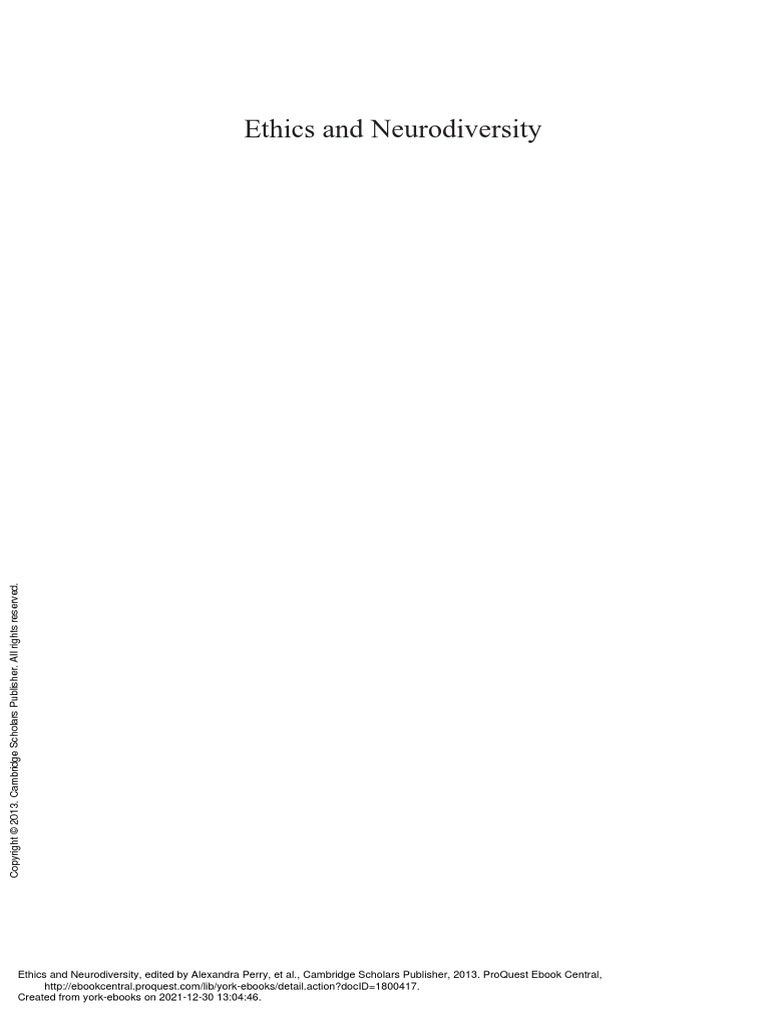 Ethics and Neurodiversity | PDF | Rationality | Reason