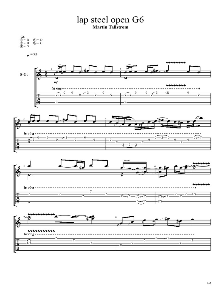 Open G6 Lap Steel Chord Guide | PDF