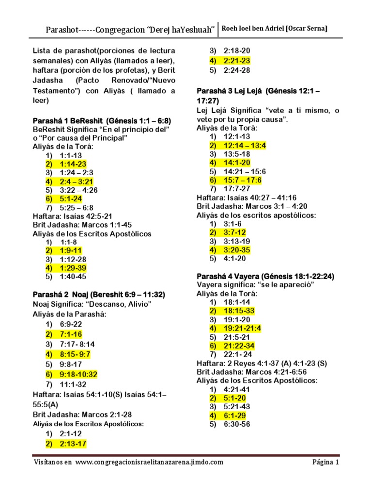 Parashot | PDF | Judios | Obras religiosas