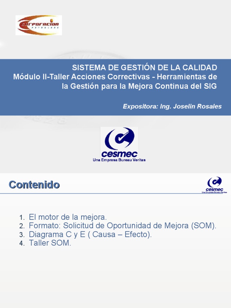 Acciones Correctivas-Herr - Mejora Continua - Cesmec | PDF