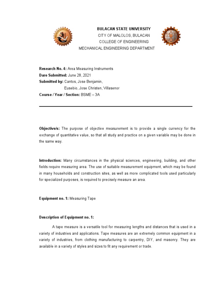 Area Measuring Device | PDF | Surveying | Metrology