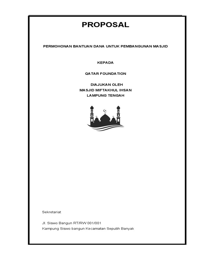 Proposal Masjid | PDF