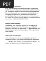 Presentation and Confirmation of Candidates For Completers and ...