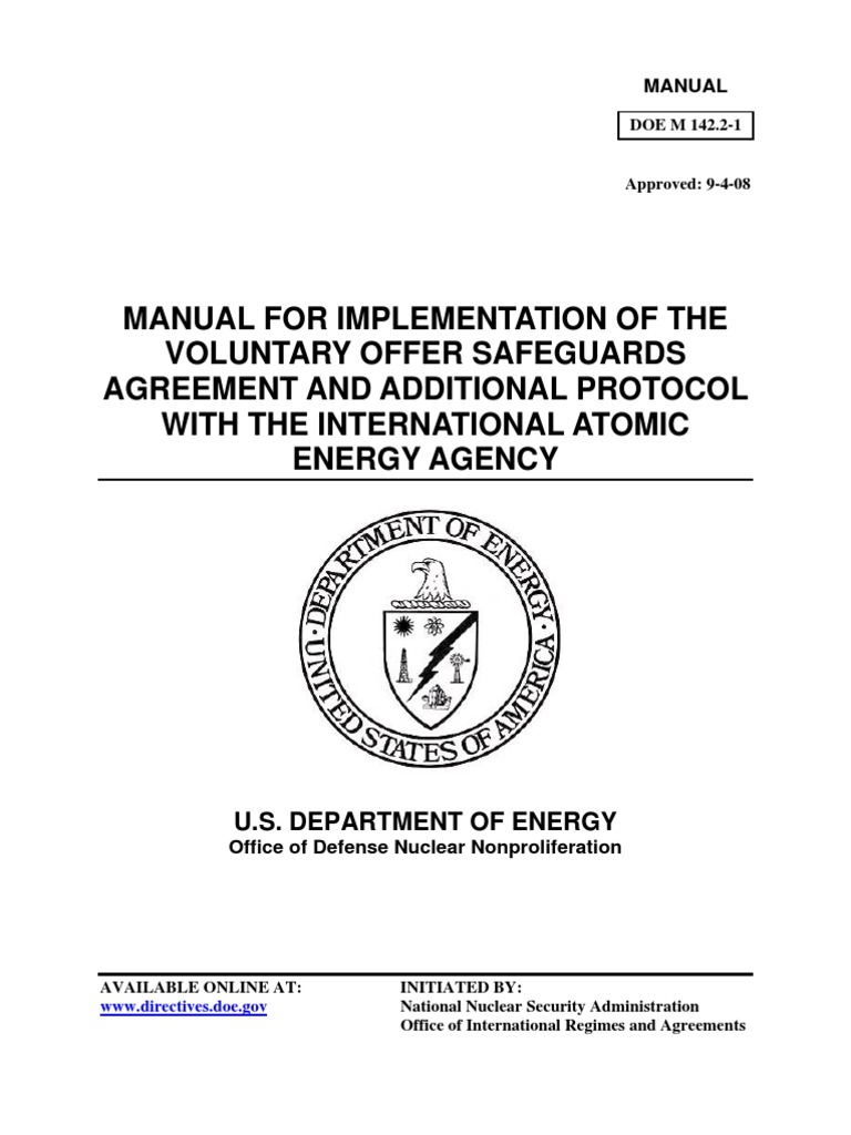 DOE Handbook | Nuclear Proliferation | International Atomic Energy Agency