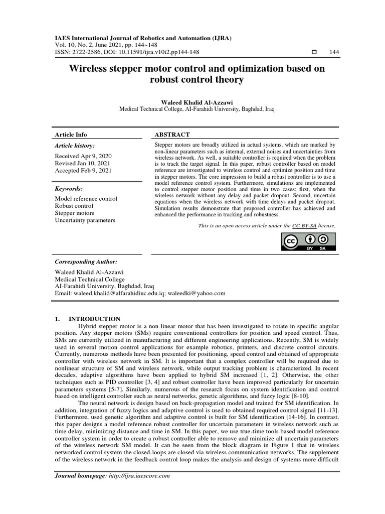 Wireless Stepper Motor Control and Optimization Based On Robust Control ... Wireless Stepper Motor Control and Optimization Based On Robust Control ...