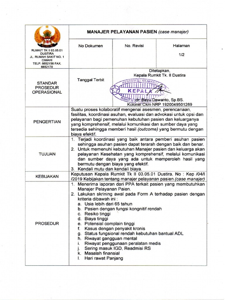 Spo Perawat Case Manajer | PDF