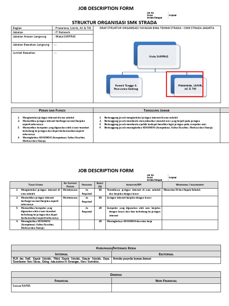 Jobdesc Teknisi IT Network | PDF