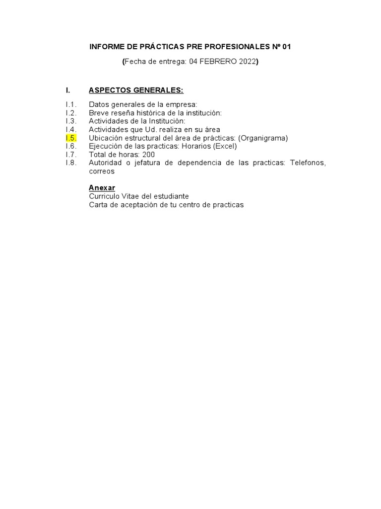 002-Formato y Esquema de Informes #01, 02, 03 y Final Evp1 y Evp 2 | PDF | Business