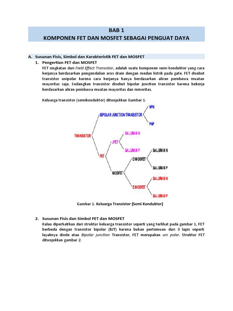 Bab 1 - Fet Mosfet | PDF
