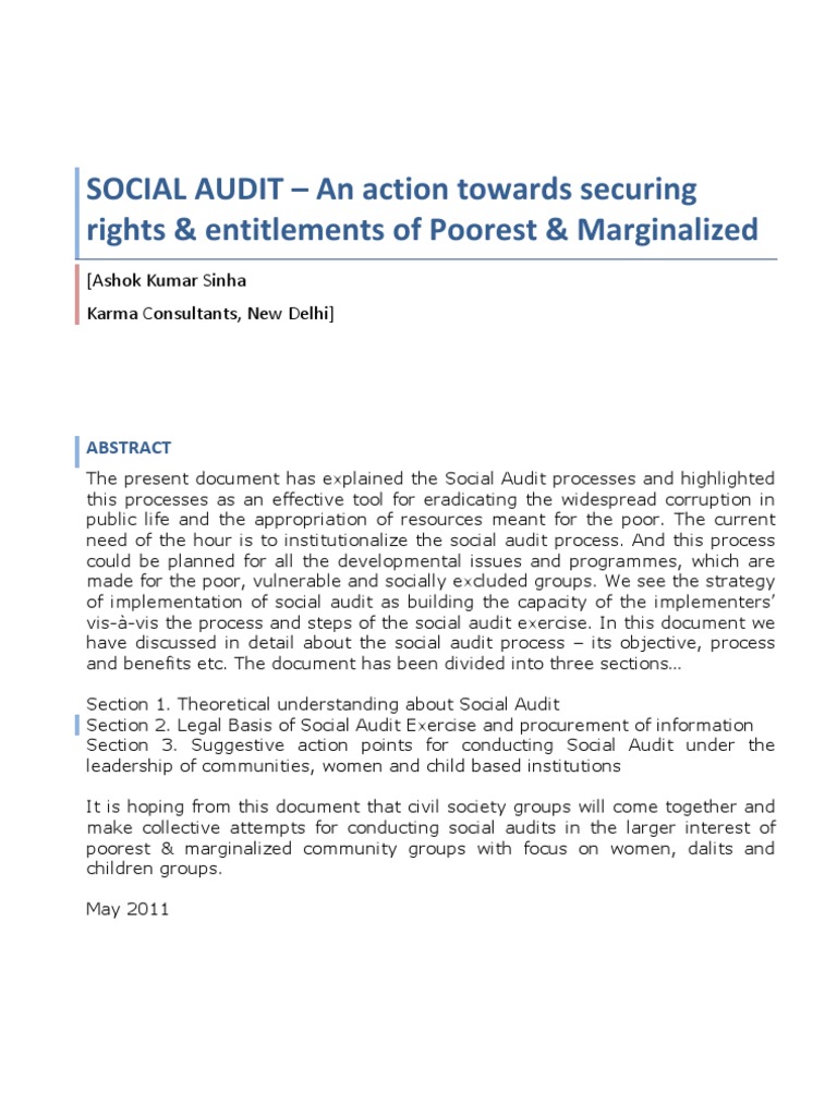 Social Audit | Audit | Governance | Free 30-day Trial | Scribd