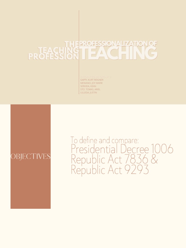 Professionalization of Teaching 3 | PDF | Teachers | Licensure