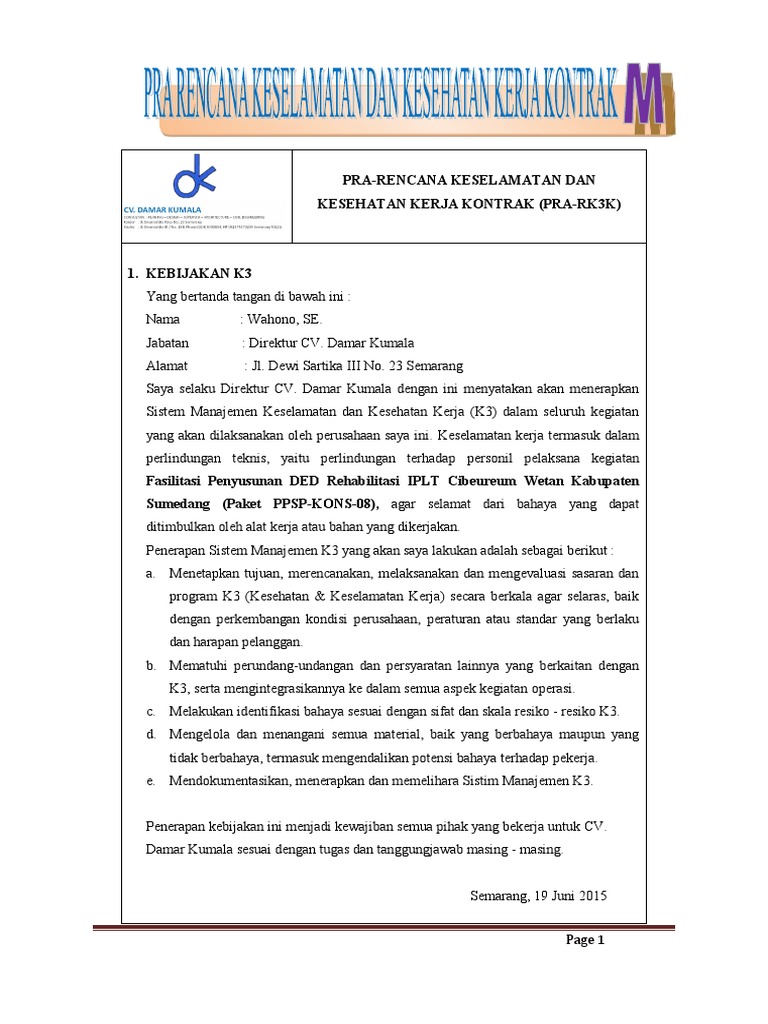 Pra-RK3K - Damar IPLT Cibereum | PDF