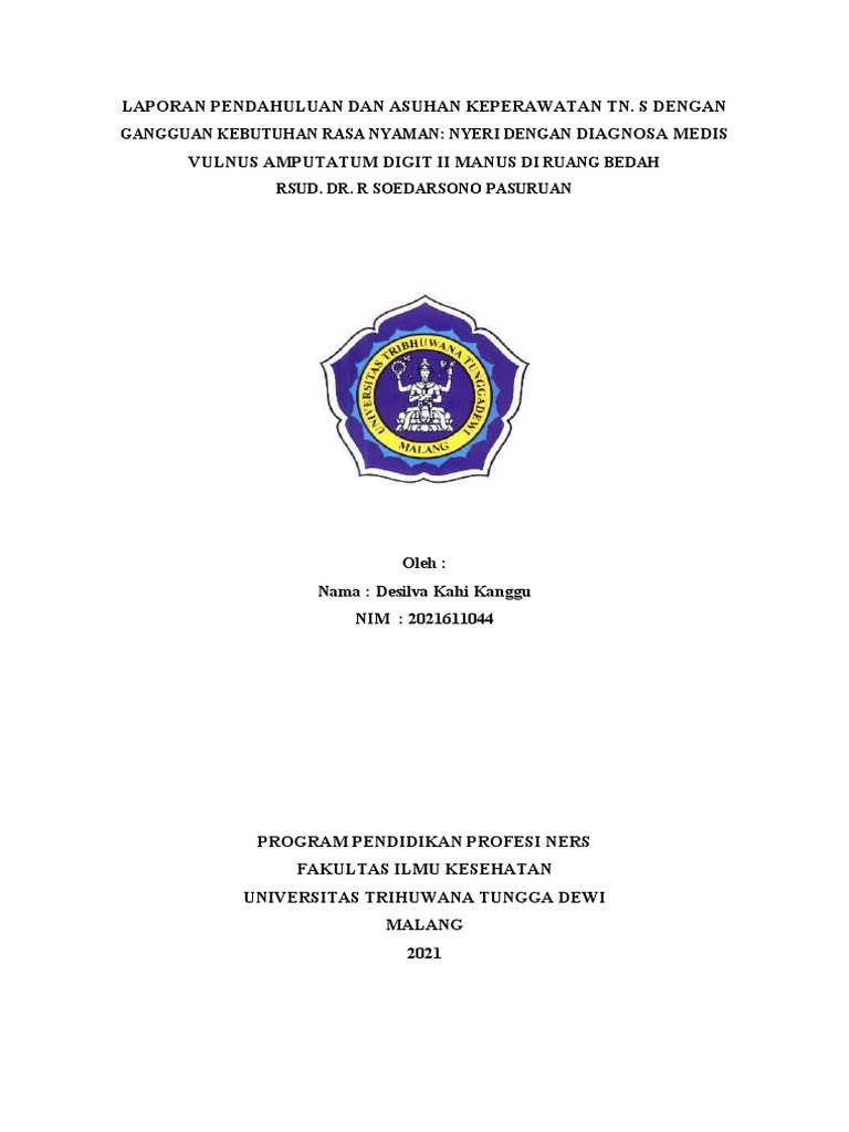 Asuhan Keperawatan Vulnus Amputatum | PDF