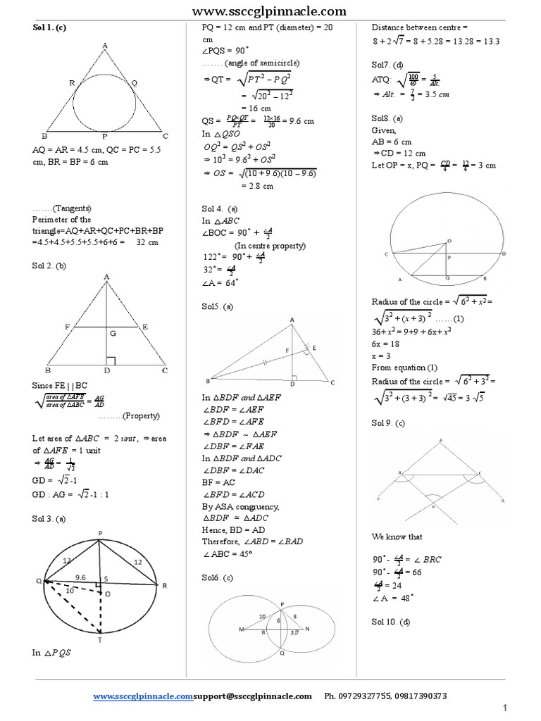 Geometry Sol | PDF | Triangle | Elementary Geometry