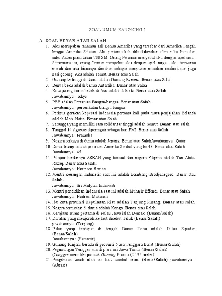 Soal Rangking 1 | PDF
