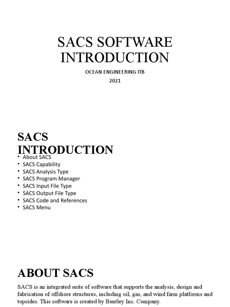 Sacs Software Introduction | PDF | Fatigue (Material) | Solid Mechanics